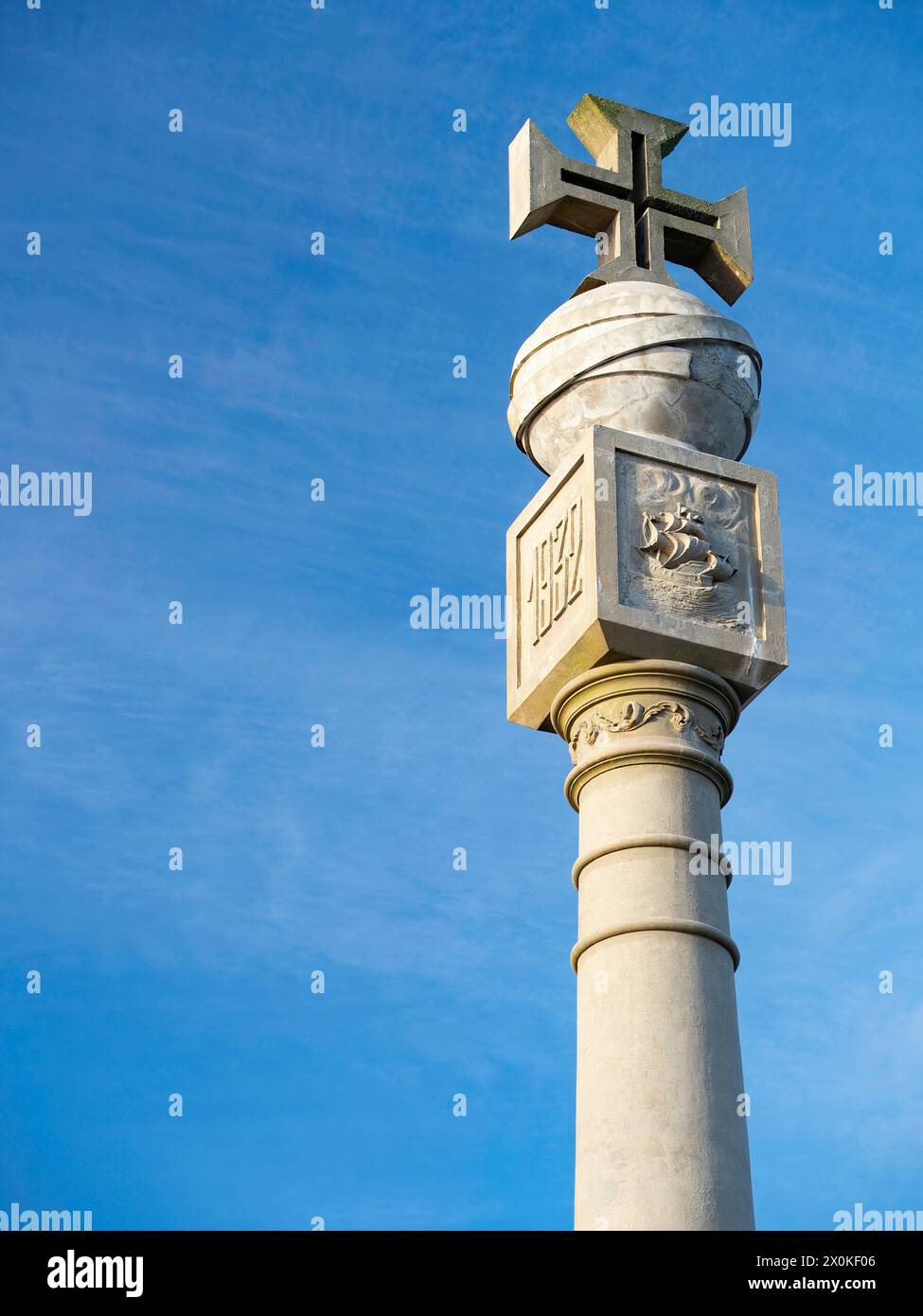 City of Angra do Heroismo, Azores, Monte Brasil, monument marking ...