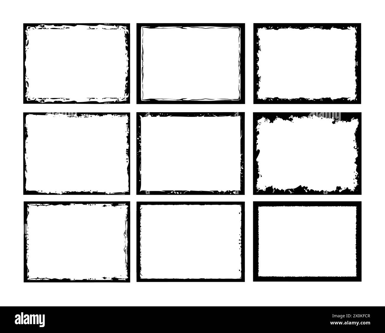 Grunge frame brush square border vector stroke paint. Texture black ...