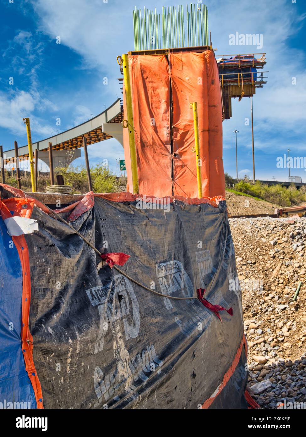 construction of I70 / I71 split in downtown Columbus Ohio spring 2024 ...