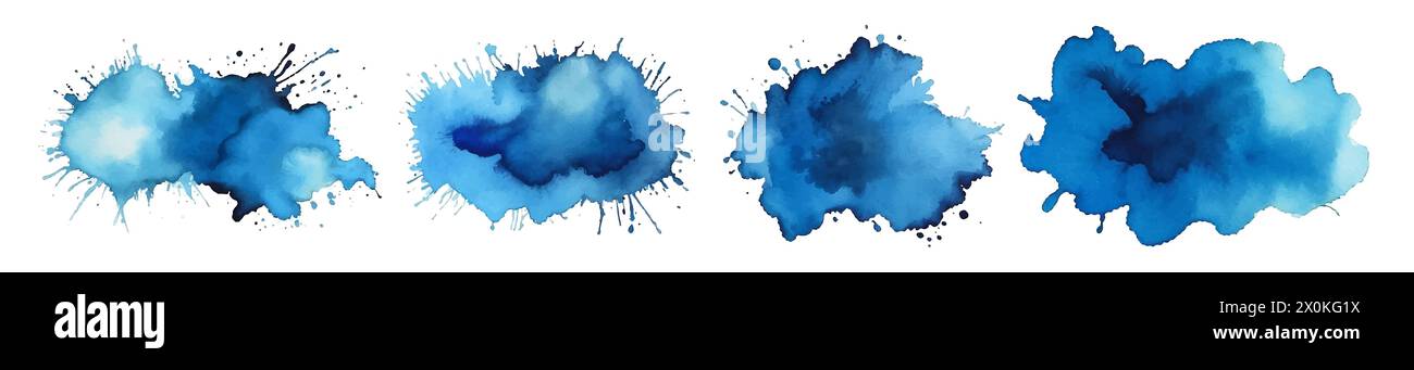 Blue color paint ink pouring Stock Vector Images - Alamy