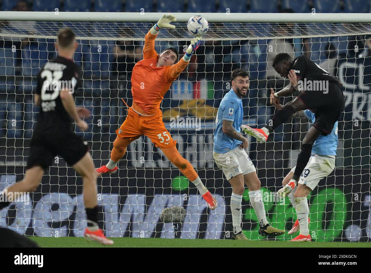 Roma, Italia. 12th Apr, 2024. Lazio's goalkeeper Christos Mandas during ...