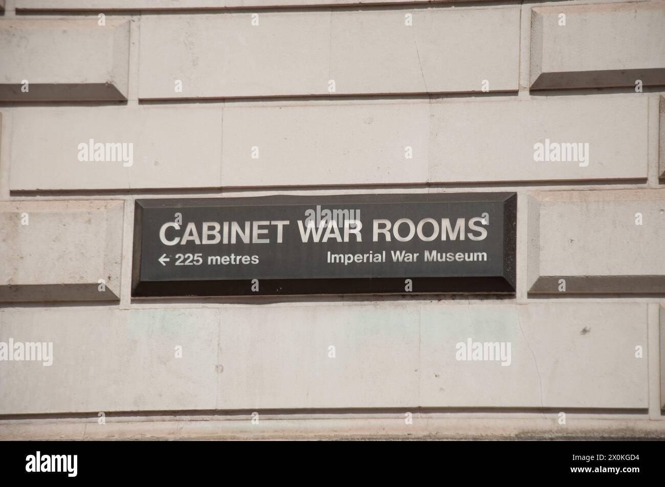Sign for Cabinet War Rooms, Whitehall, City of Westminster, London, UK ...