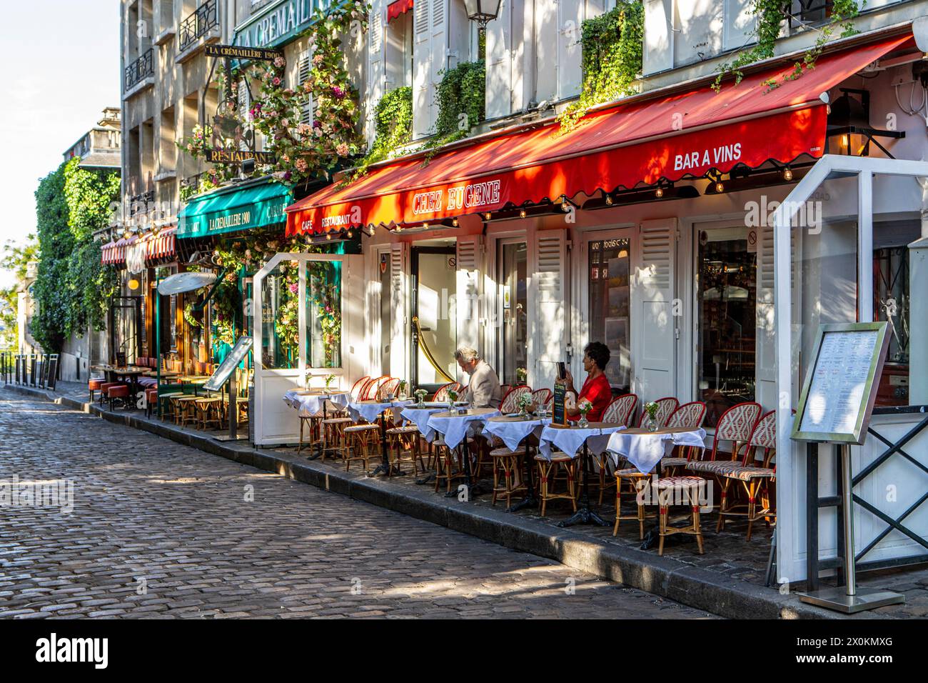 Traditional restaurants in Place du tertre, Mon Martre, Paris, France ...