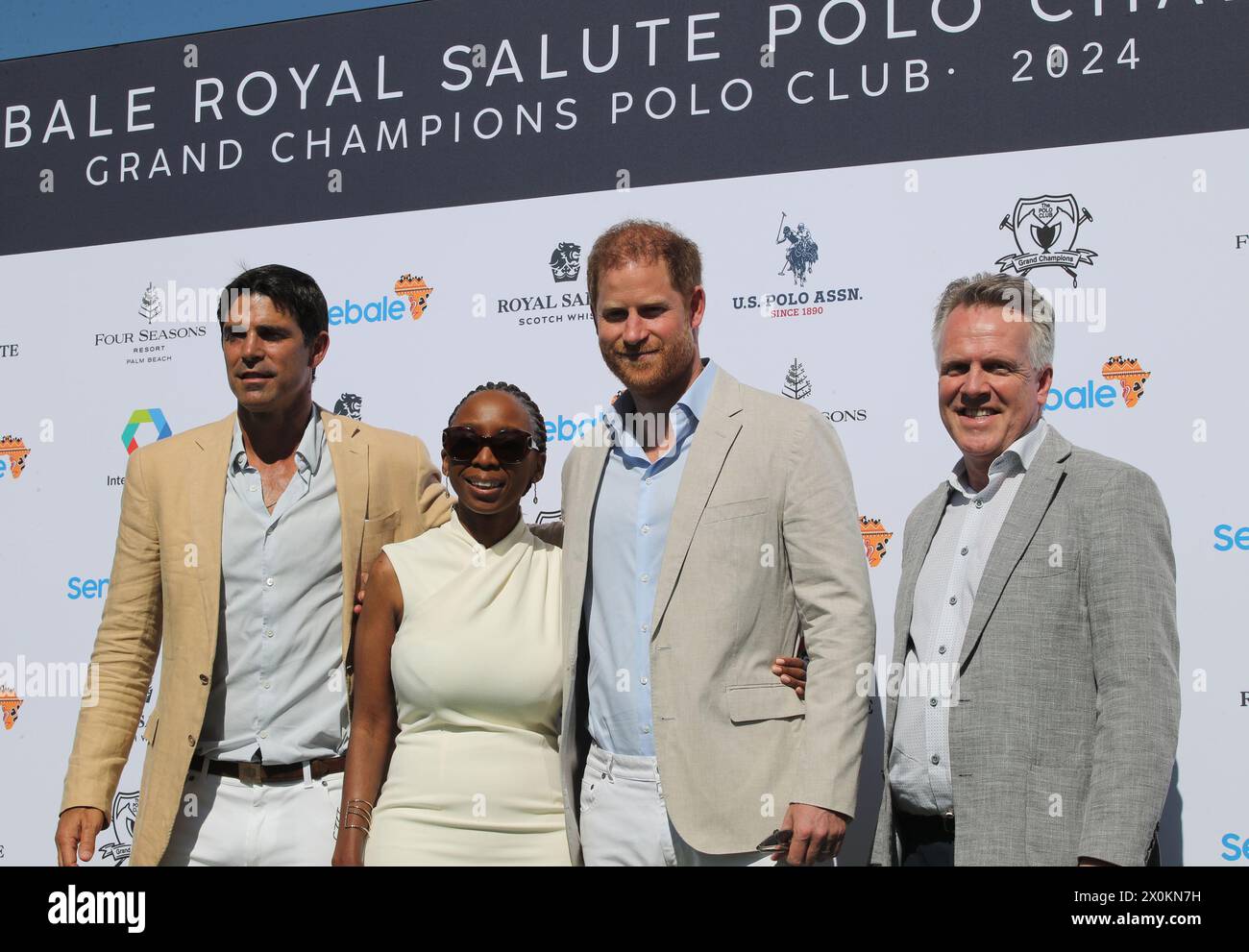 The Duke of Sussex (2nd right) during the Royal Salute Polo Challenge ...