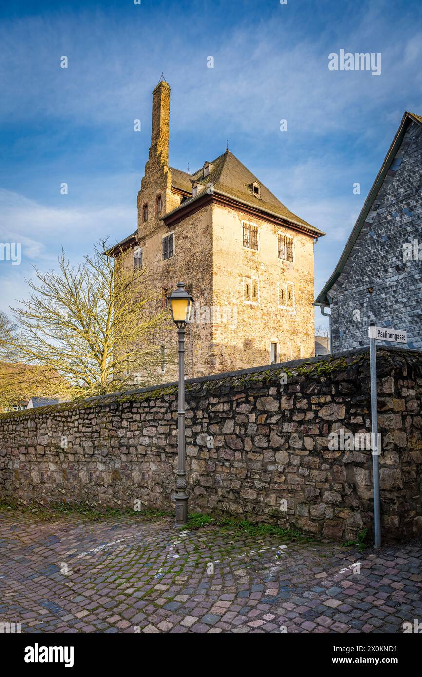 Castle in Hattenheim in the Rheingau, a long dilapidated and abandoned ...