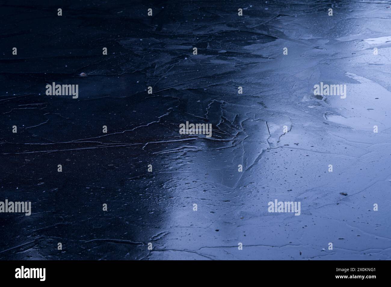 Ice formation on a lake, filigree patterns and structures in the ice ...