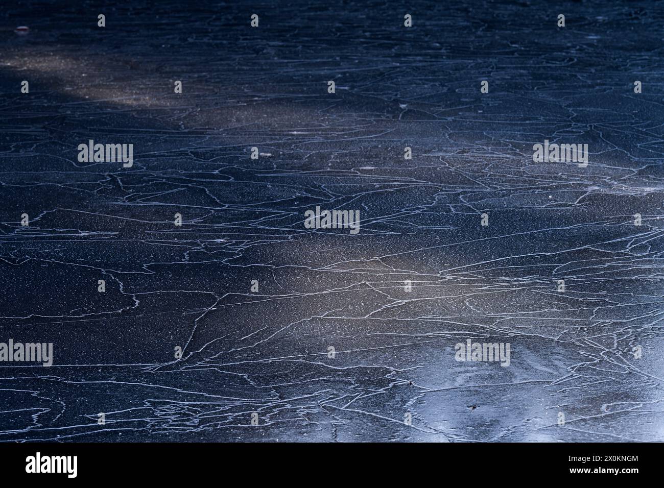 Ice formation on a lake, filigree patterns and structures in the ice ...