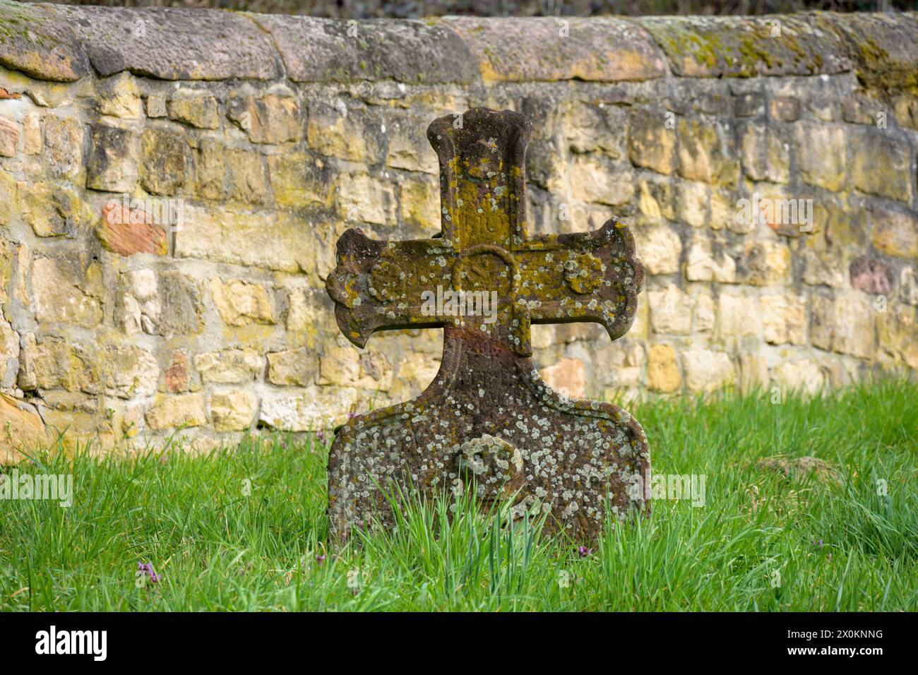 Old cross in the garden of st johann castle hi-res stock photography ...