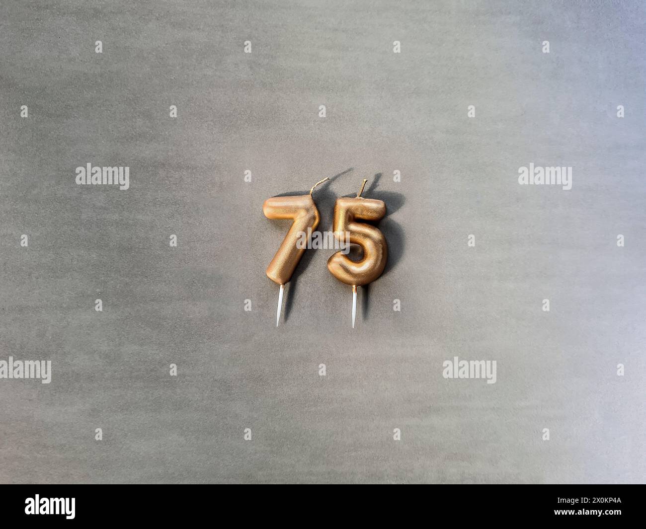 The number 75 as candles for the birthday and anniversary, 75 years of ...