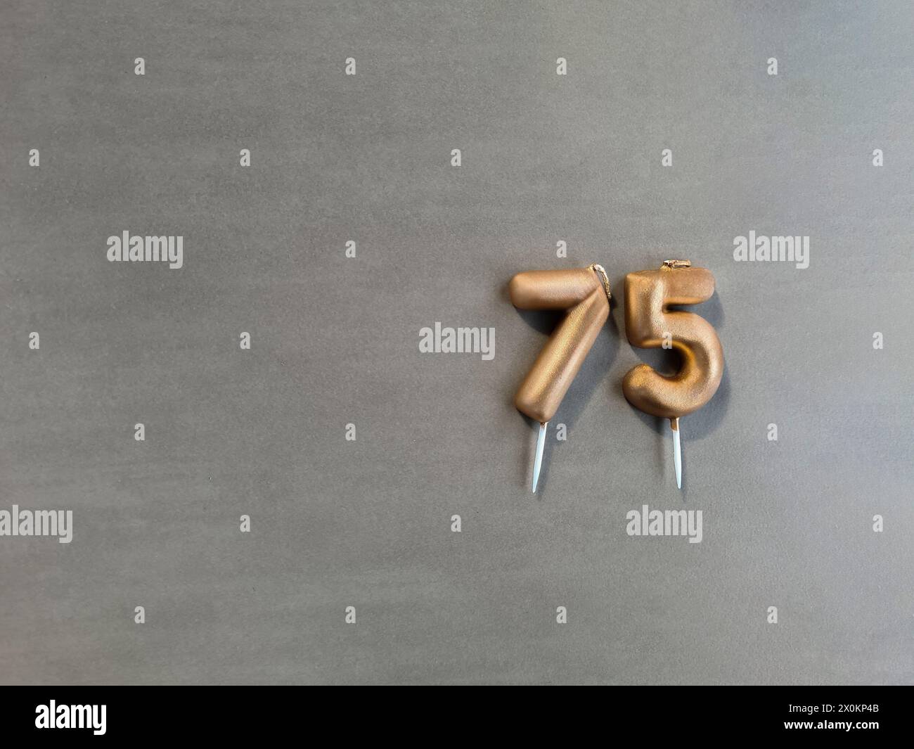 The number 75 as candles for the birthday and anniversary, 75 years of ...