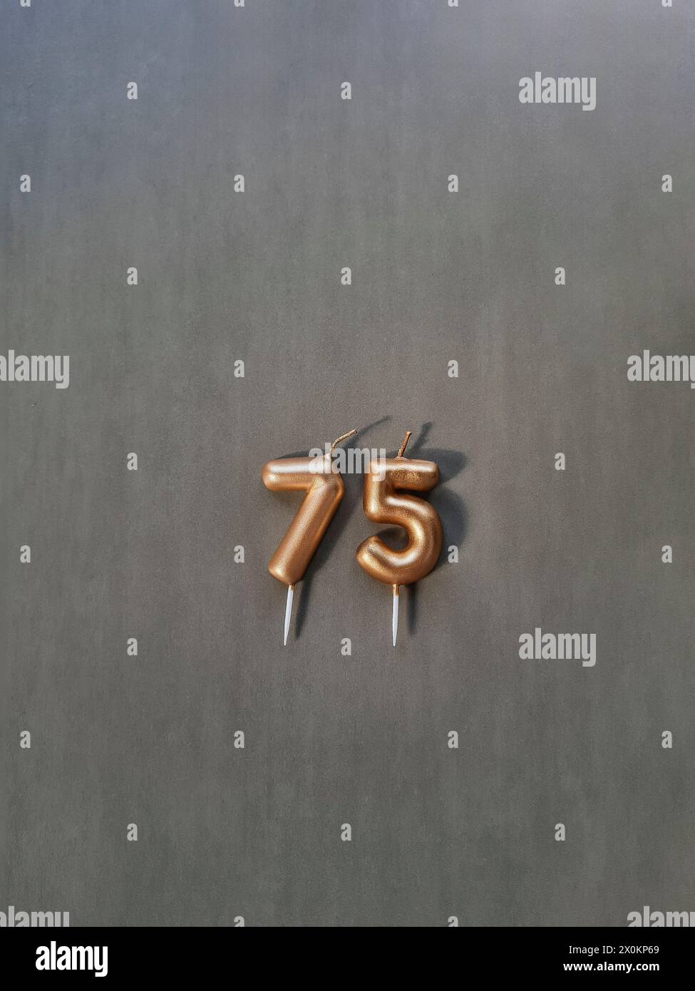 The number 75 as candles for the birthday and anniversary, 75 years of ...