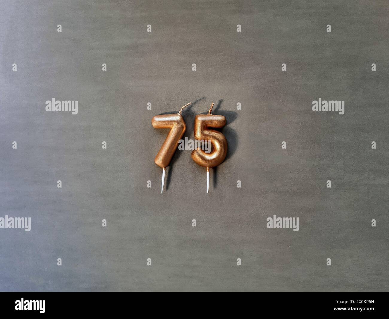 The number 75 as candles for the birthday and anniversary, 75 years of ...
