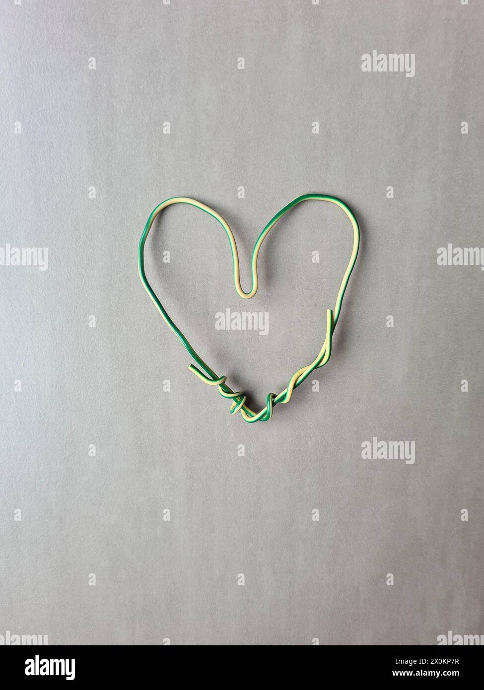 Homemade heart made from bent wire as a creative heart shape and symbol ...