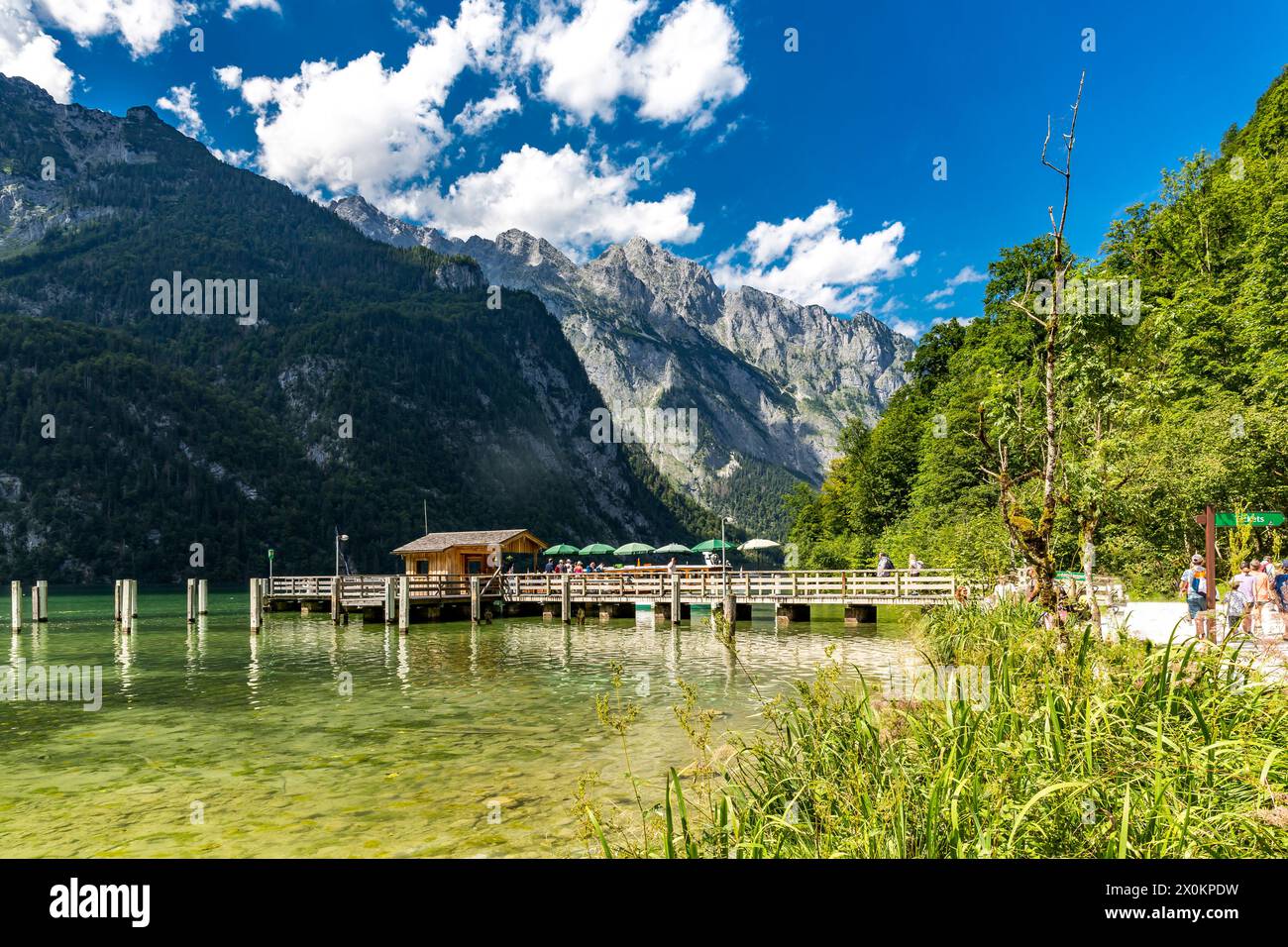 Salet boat landing stage, Königssee with the Watzmann massif ...