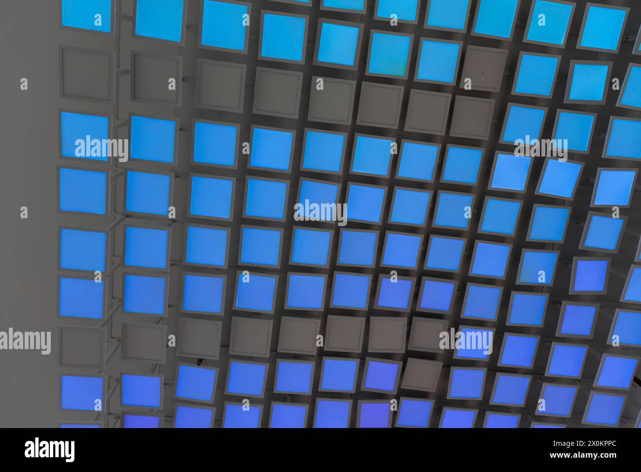 Modern colored lighting, bridge with glass floor, Dubai Frame, frame ...