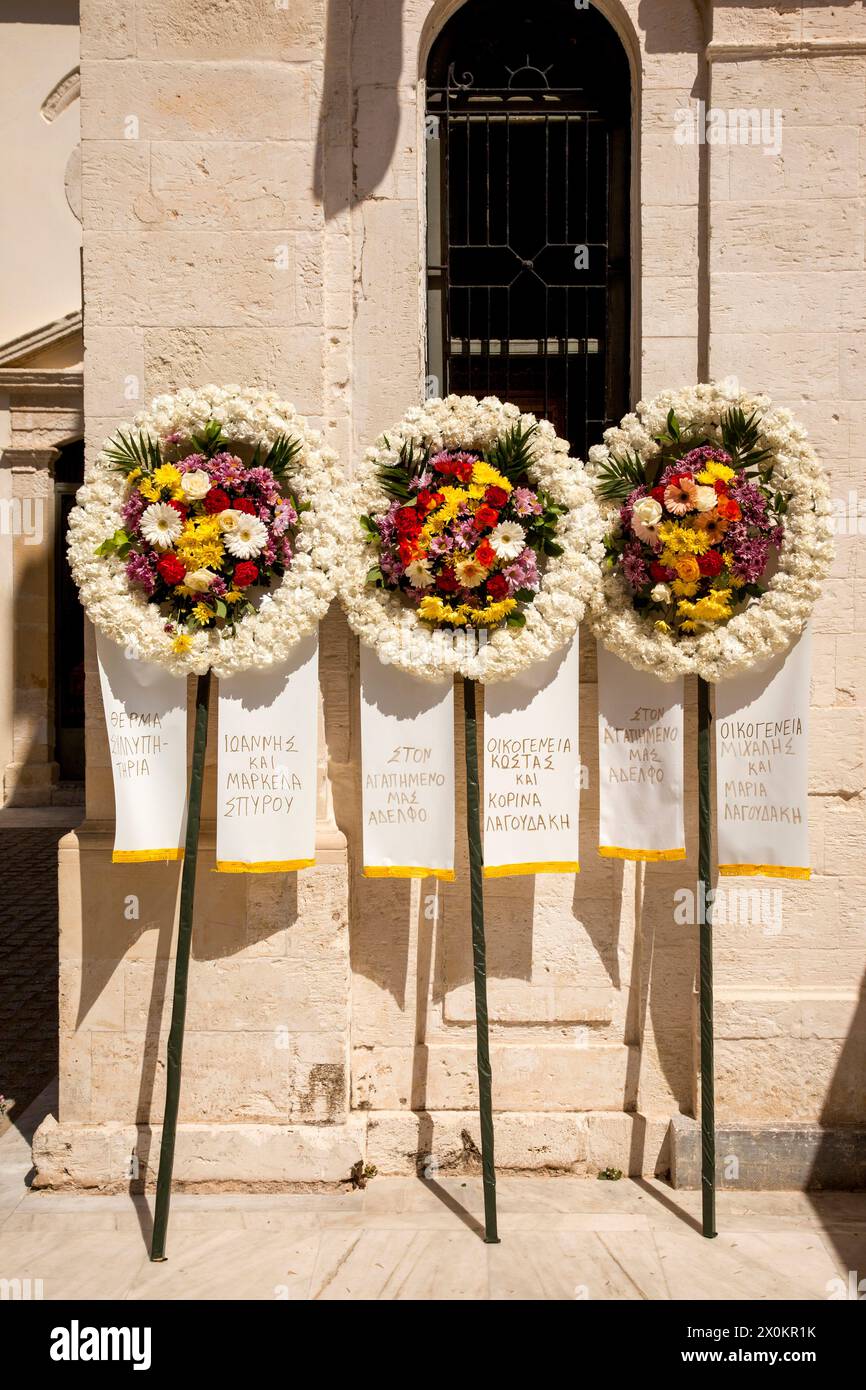 Church, funeral, alley, town, old town, Crete, Kriti, Rethymnon, North ...
