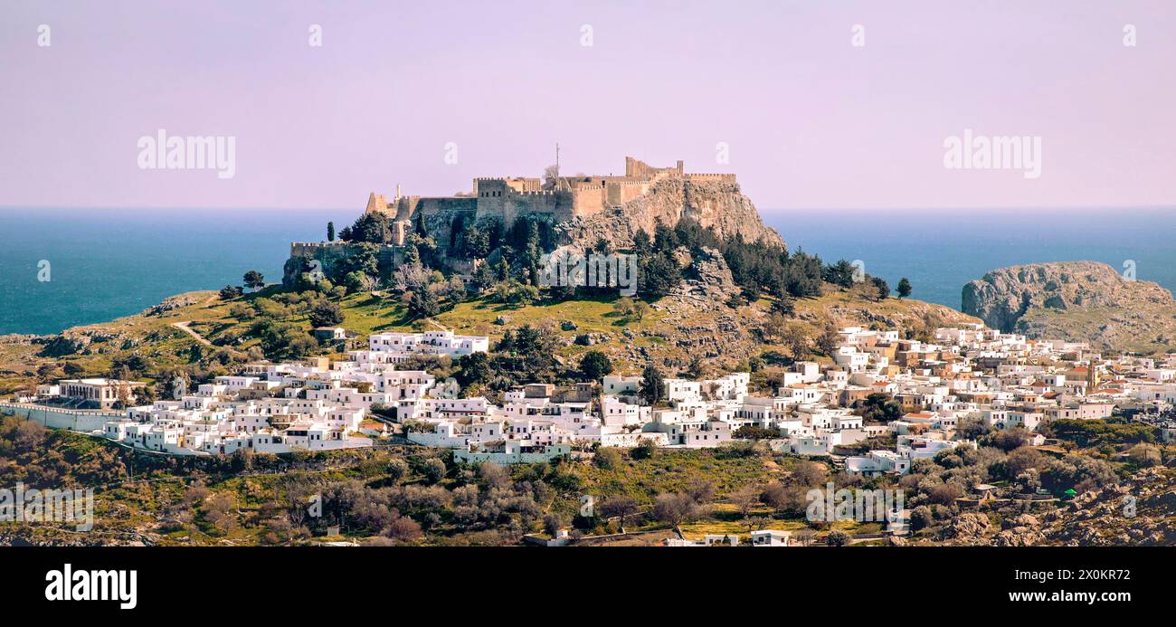 Lindos, Acropolis, City, Castle, Rhodes, Island, Dodecanese, Greece ...