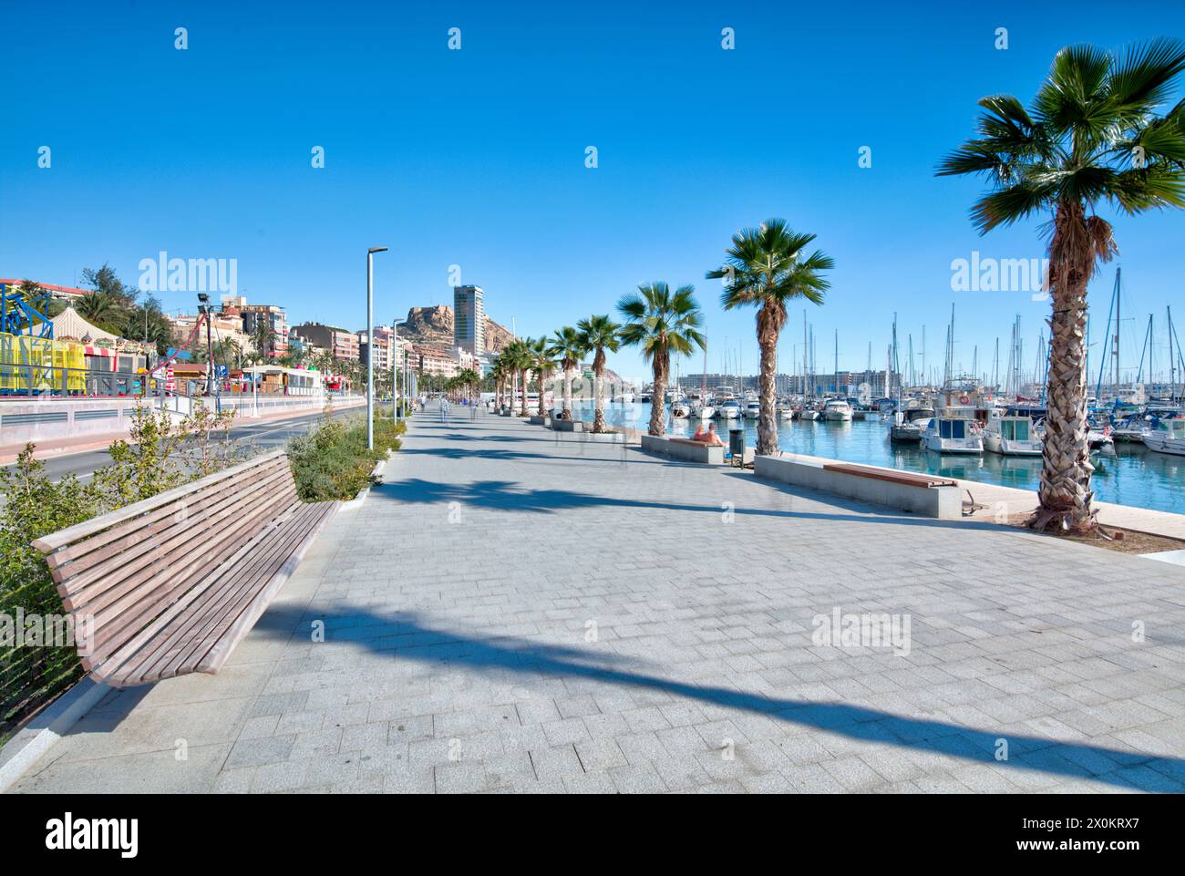Waterfront promenade, Paseo del Almirante Julio Guillen, marina, boats ...