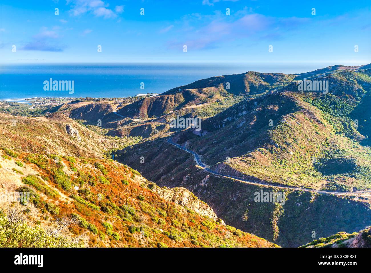 Aerial view of Malibu Canyon road Stock Photo - Alamy