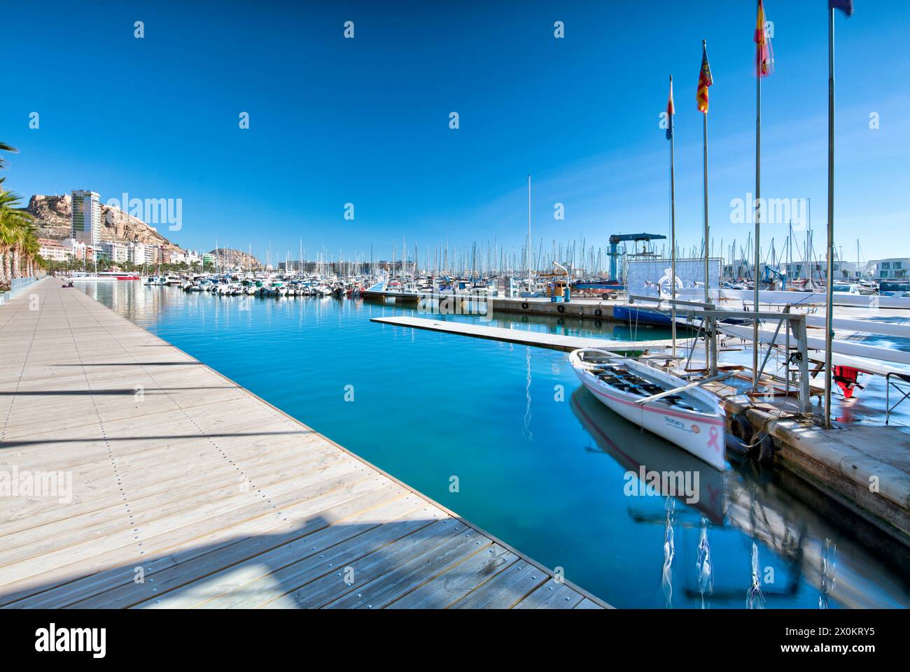 Waterfront promenade, Paseo del Almirante Julio Guillen, marina, boats ...