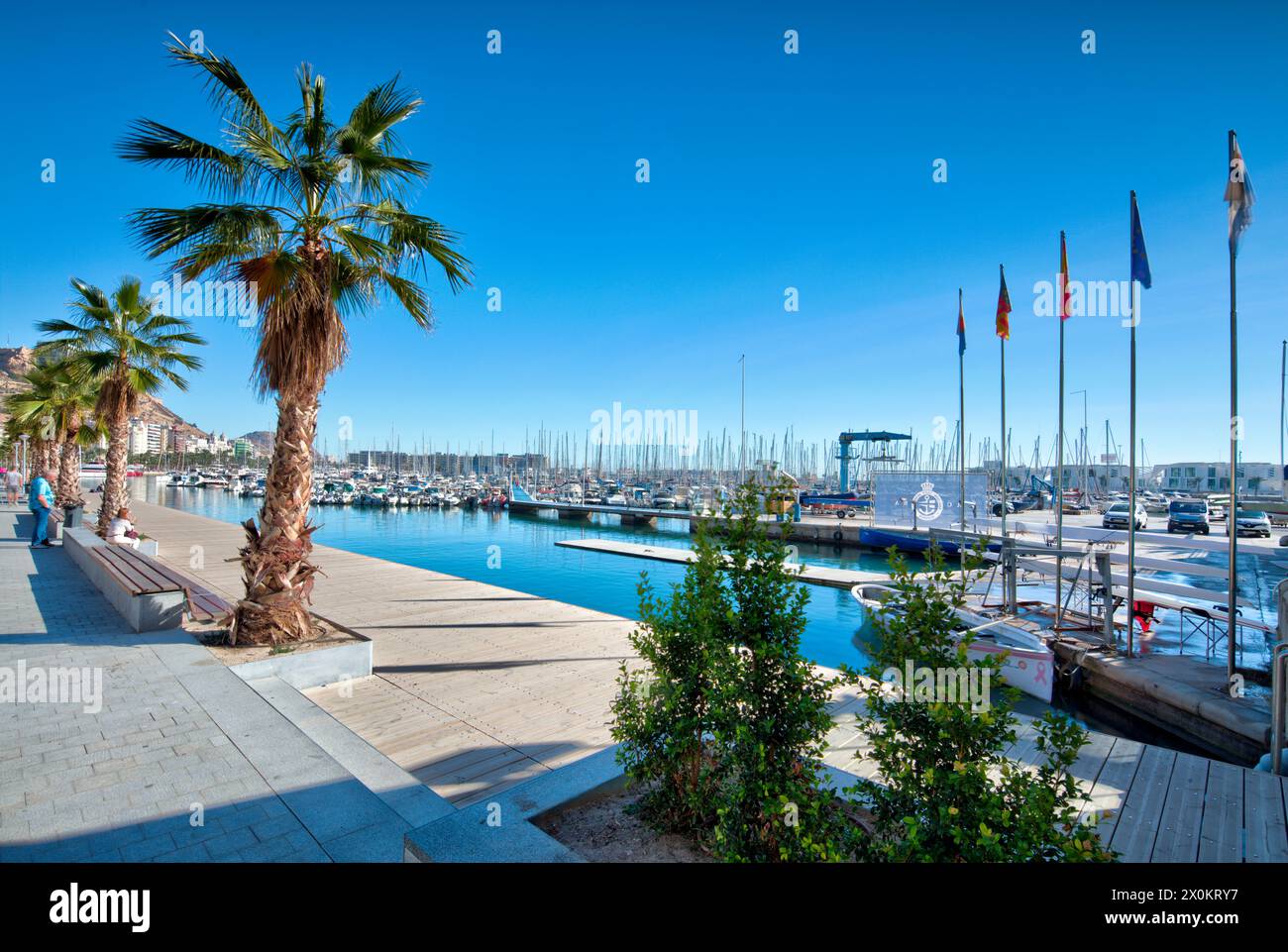 Waterfront promenade, Paseo del Almirante Julio Guillen, marina, boats ...