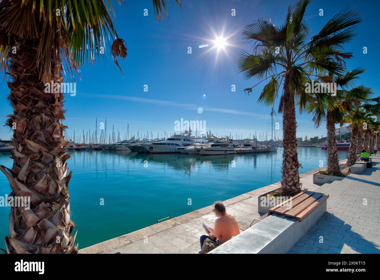 Waterfront promenade, Paseo del Almirante Julio Guillen, marina, boats ...