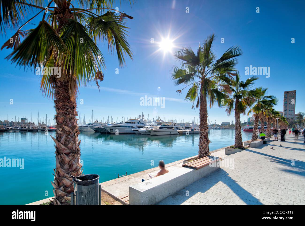 Waterfront promenade, Paseo del Almirante Julio Guillen, marina, boats ...