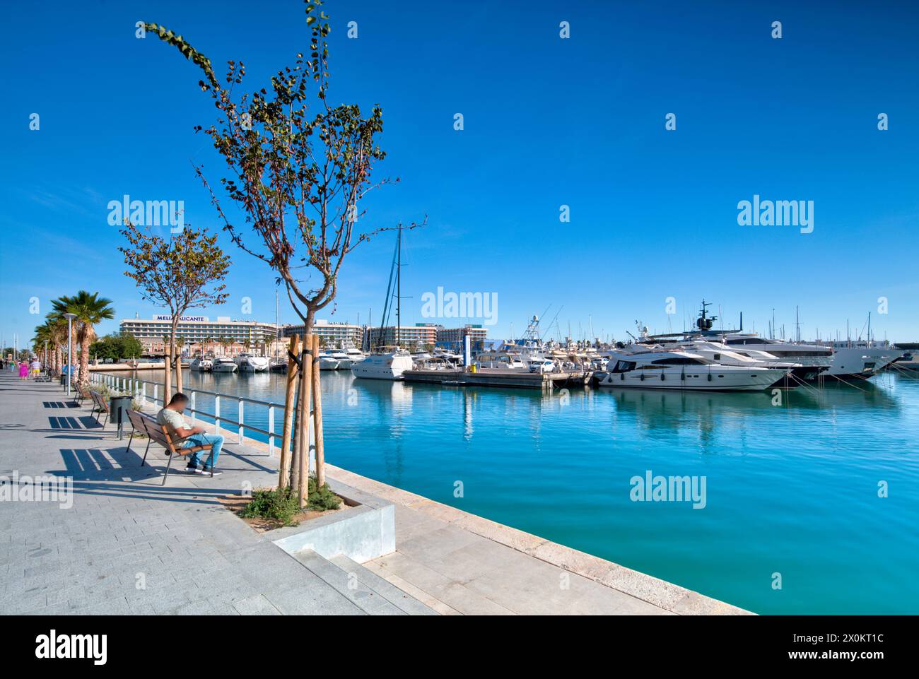 Waterfront promenade, Paseo del Almirante Julio Guillen, marina, boats ...