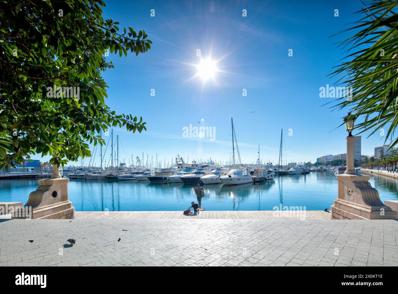 Waterfront promenade, Paseo Tomas y Valiente, marina, boats ...