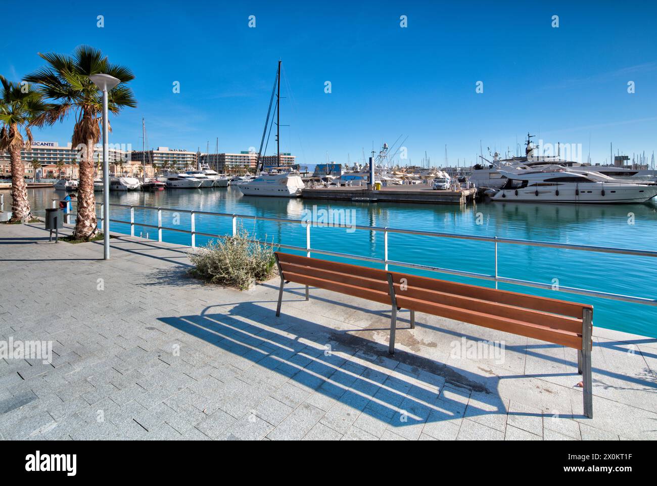 Waterfront promenade, Paseo del Almirante Julio Guillen, marina, boats ...