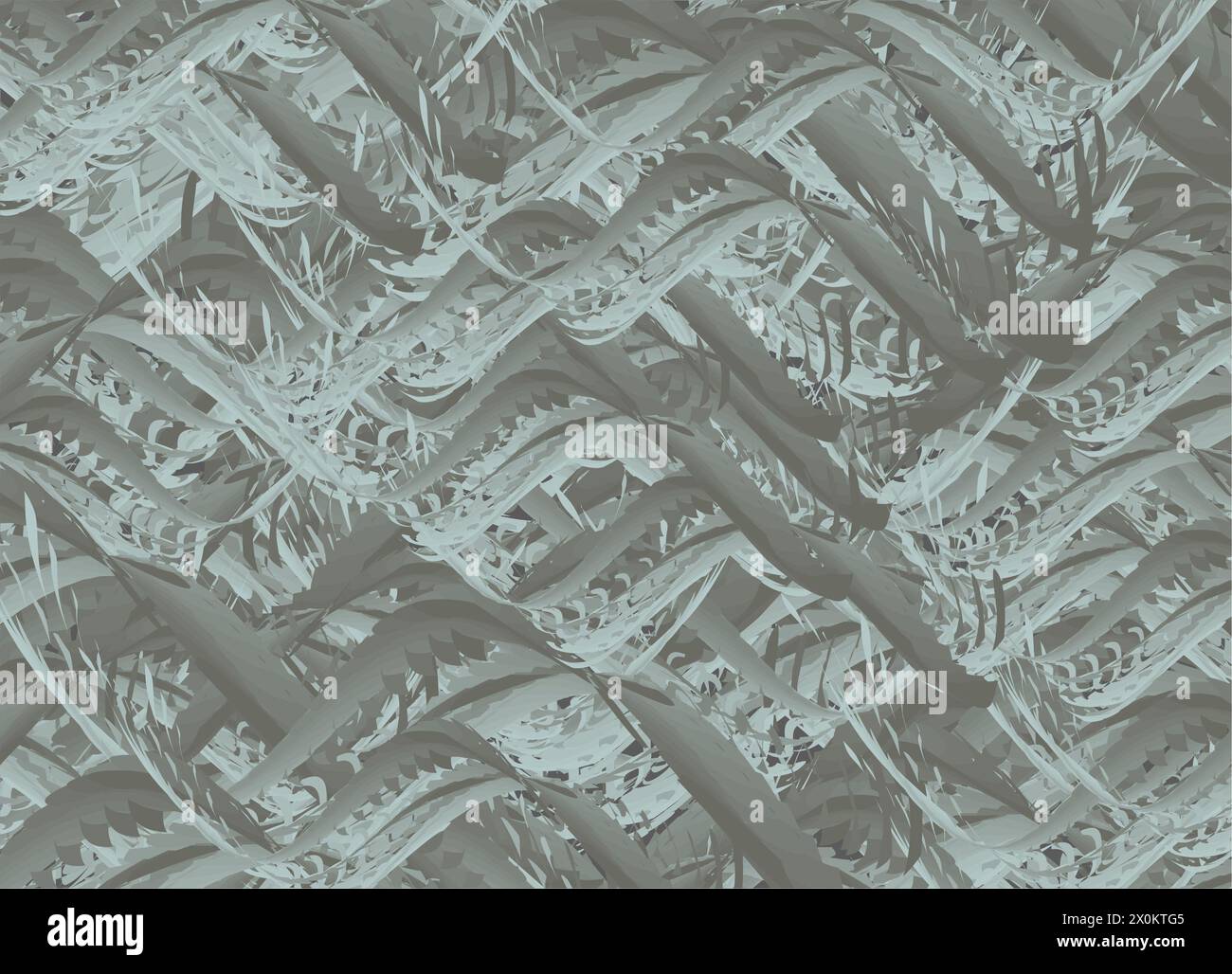 Camouflage plant motifs in cold tonality for textiles or prints. Wavy ...