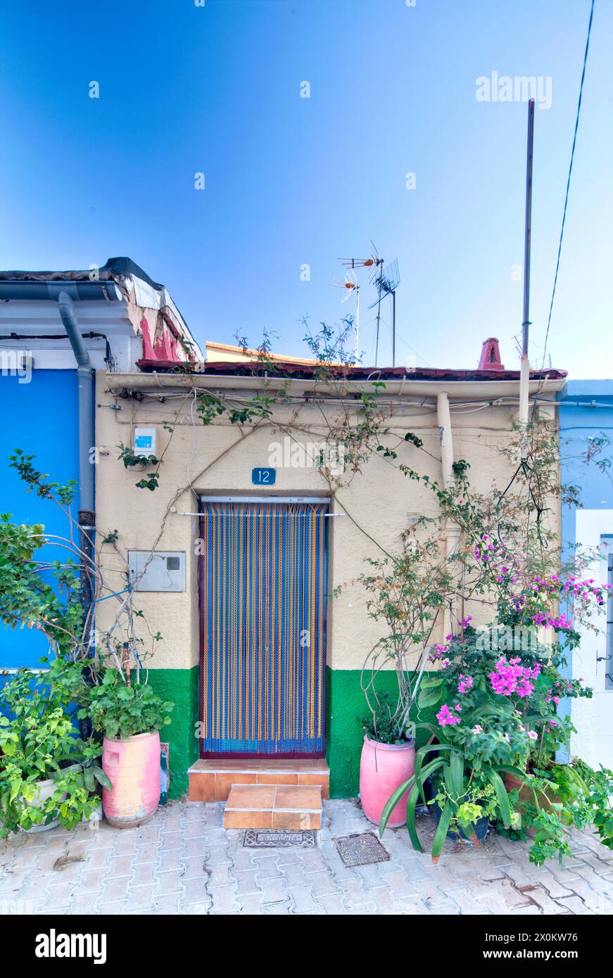 Raval Roig, fishermen's quarter, house facade, old town, architecture ...