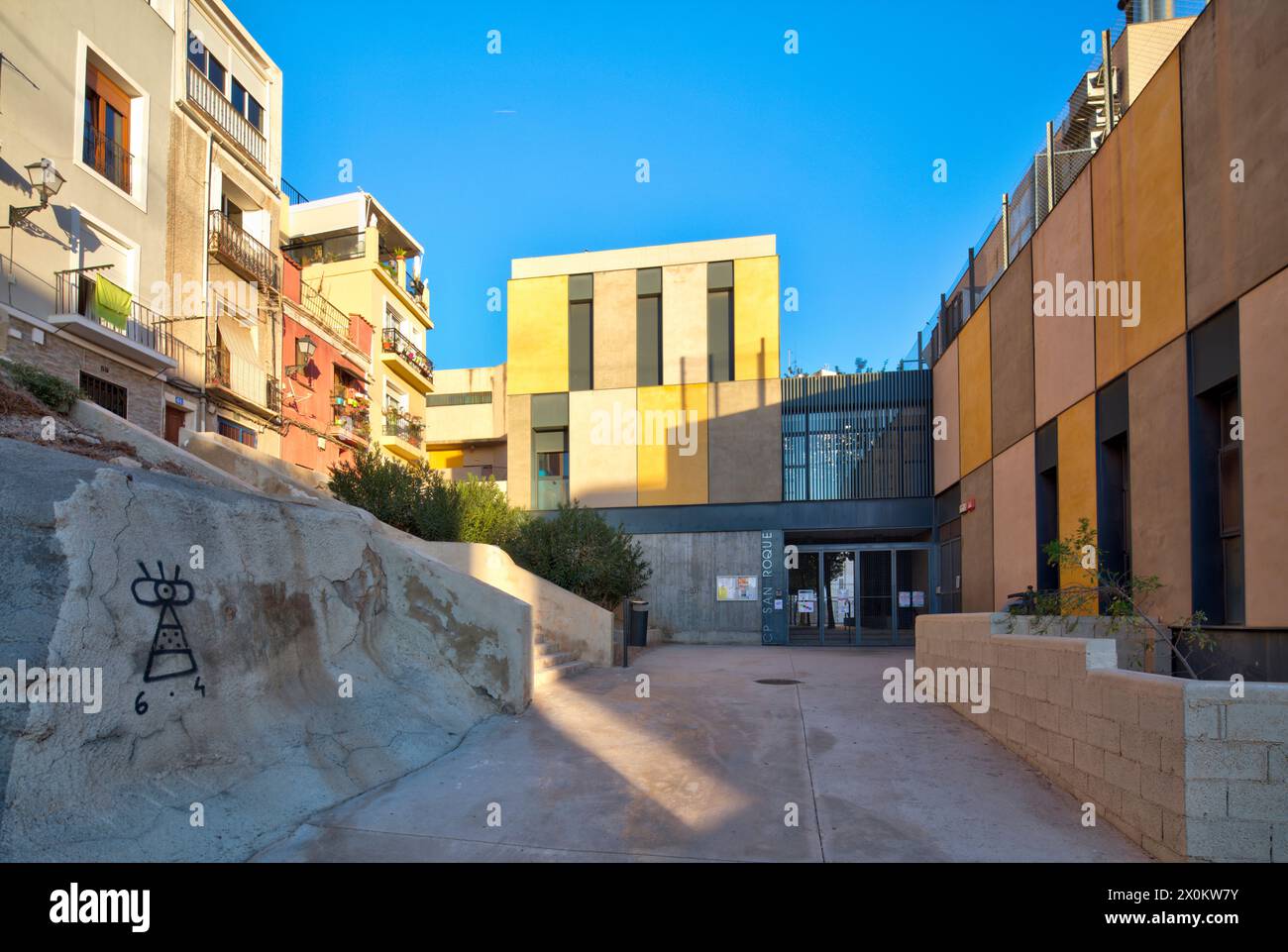 San Roque, neighborhood, house facade, Colegio Publico San Roque, city ...