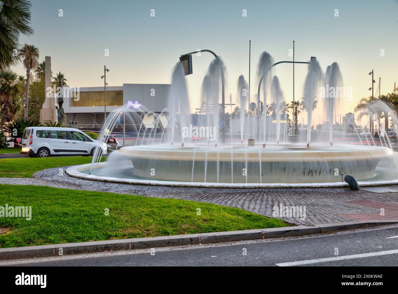 Tourist Office, Plaza Puerta del Mar, water features, fountain ...