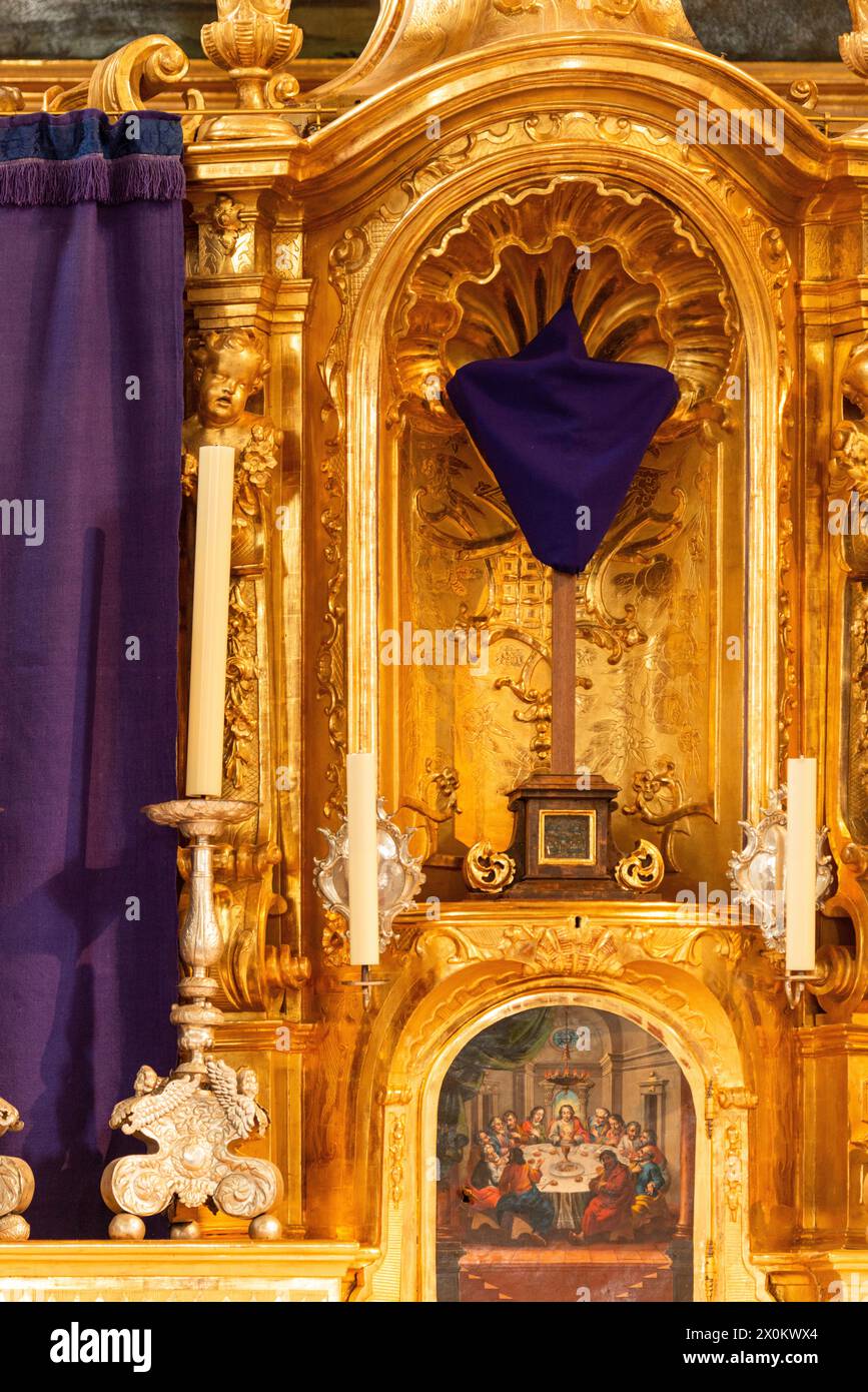 Bavaria, veiled cross, purple color, Easter, Raitenhaslach Stock Photo ...
