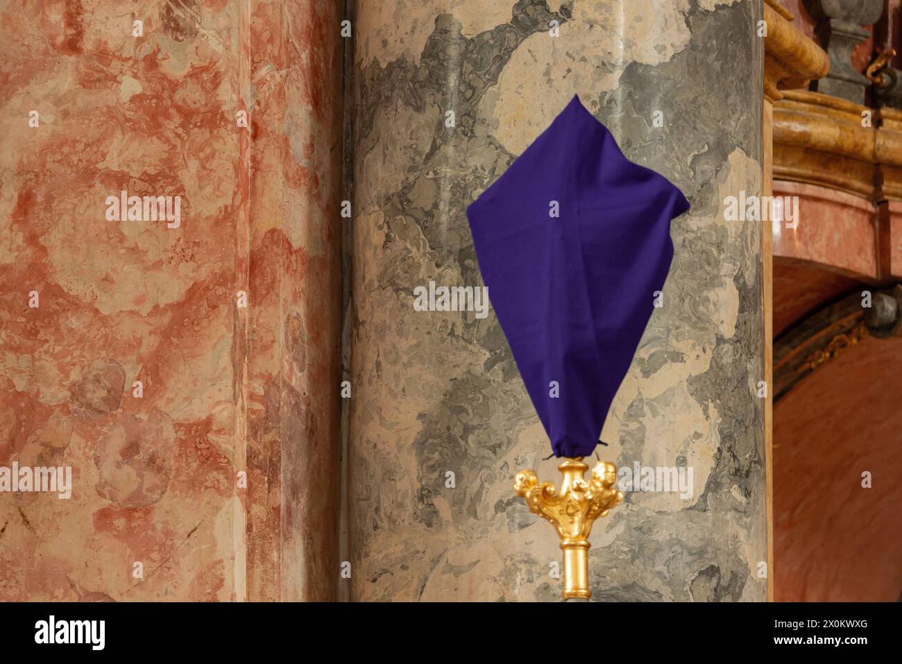 Bavaria, veiled cross, purple color, Easter, Raitenhaslach Stock Photo ...