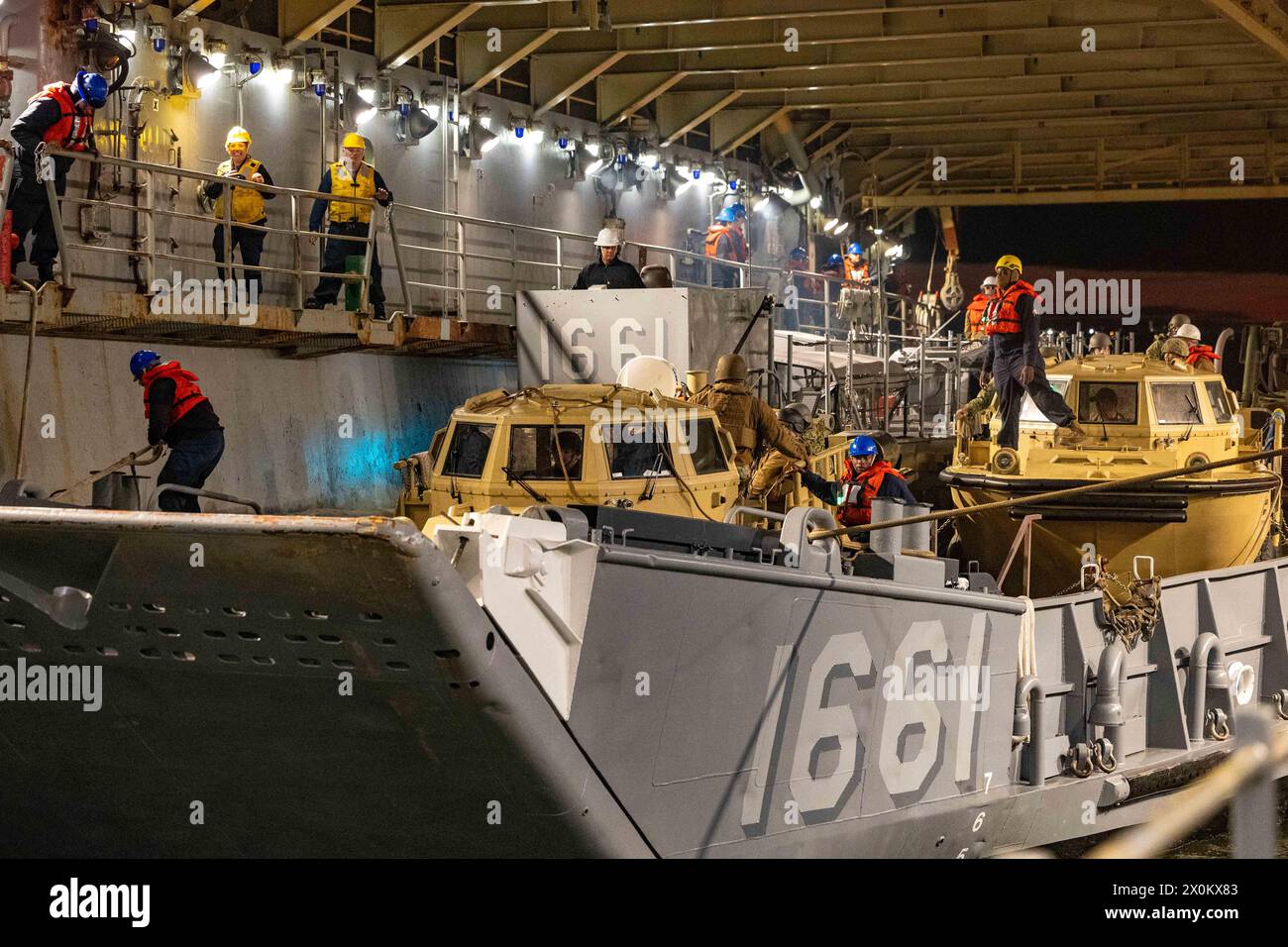 ATLANTIC OCEAN (April 6, 2024) A landing craft, utility (LCU), assigned ...