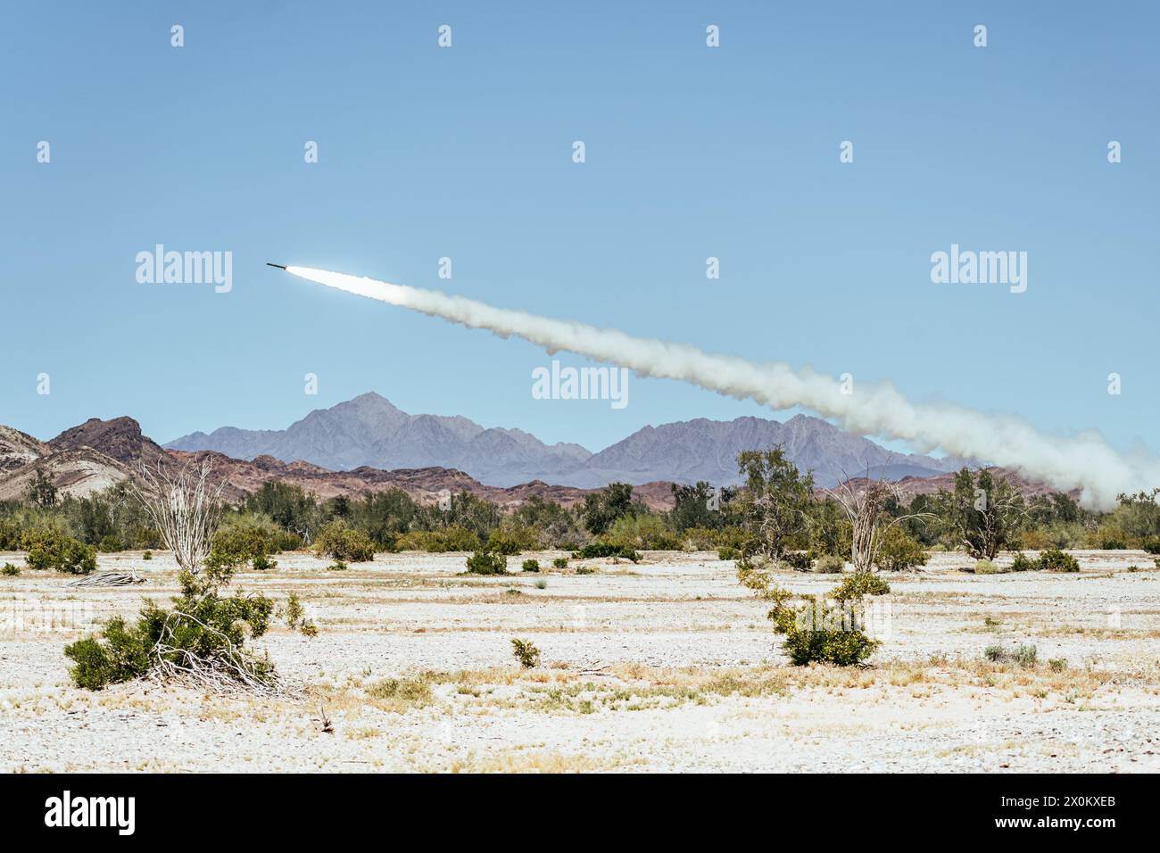 A U.S. Marine Corps M142 High Mobility Artillery Rocket System assigned ...