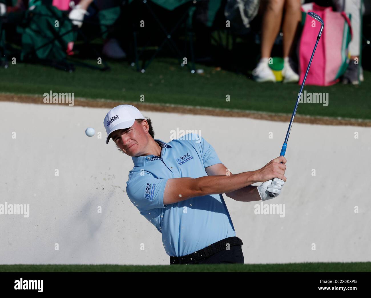 Augusta, United States. 12th Apr, 2024. Lucas Glover hits out of a ...