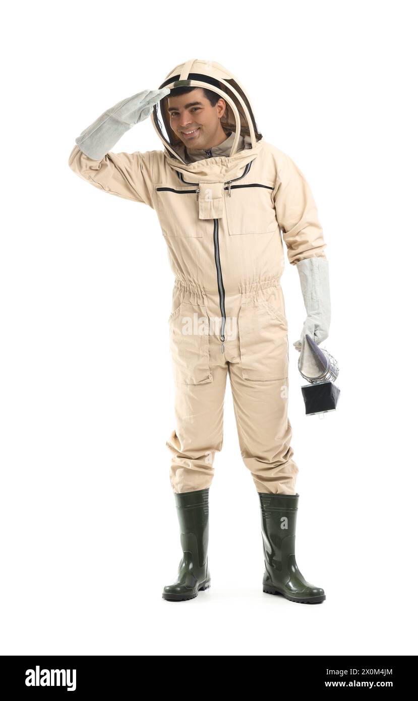 Beekeeper on apiary apiarist Cut Out Stock Images & Pictures - Alamy