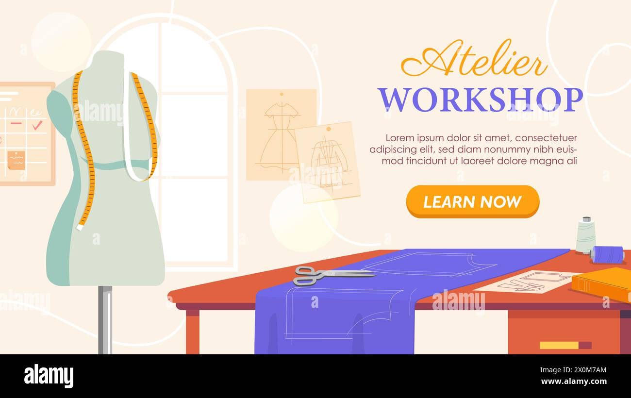 Seamstress workshop background Stock Vector Images - Alamy
