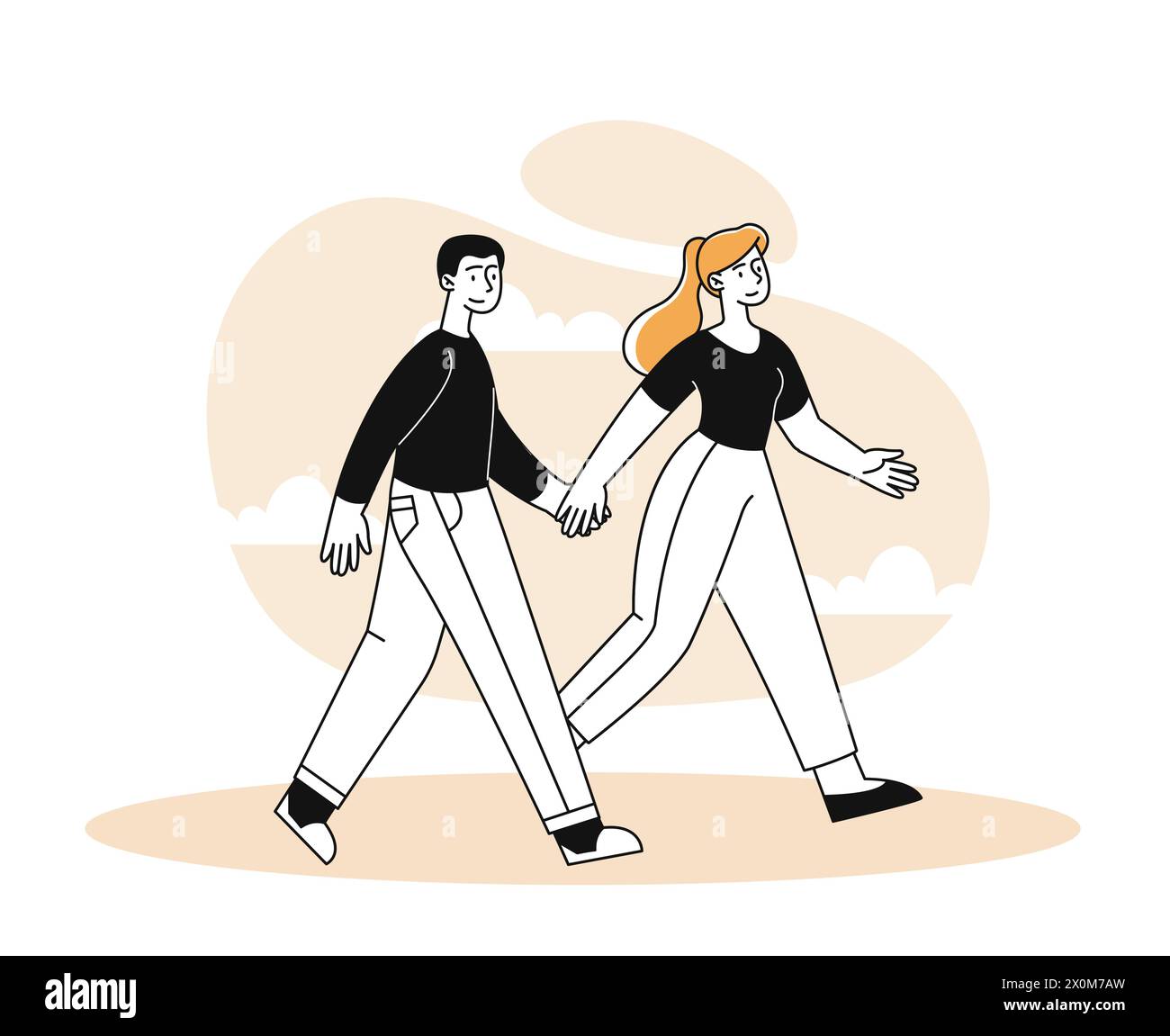 Couple at romantic date vector linear Stock Vector Image & Art - Alamy