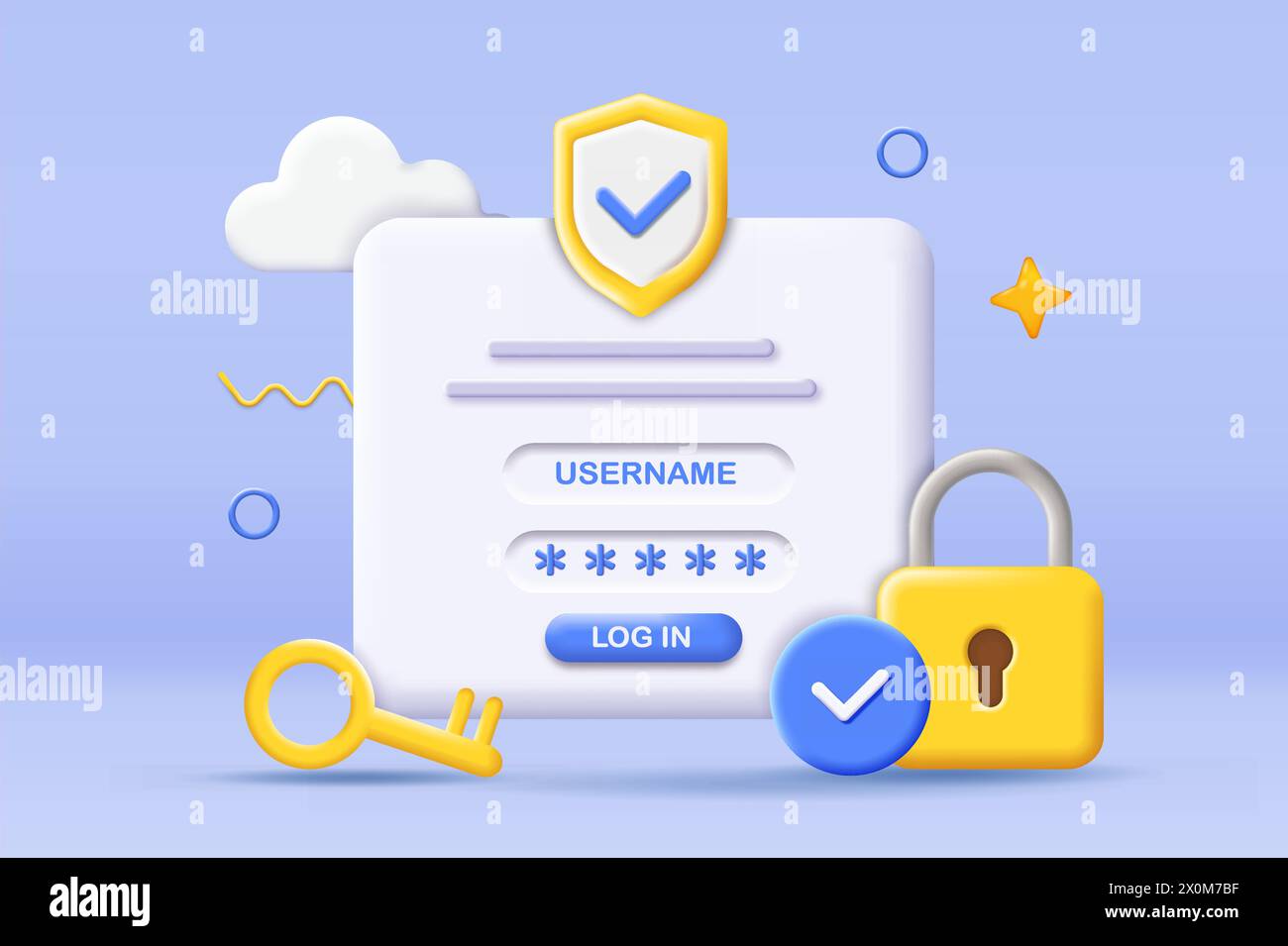 3D login vector poster Stock Vector Image & Art - Alamy