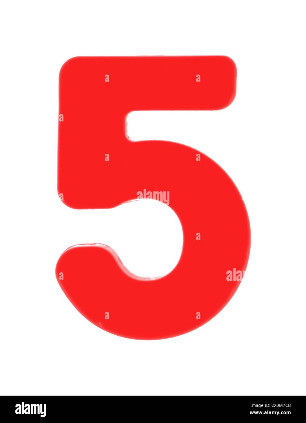 5 five magnetic letter with clipping path Stock Photo - Alamy