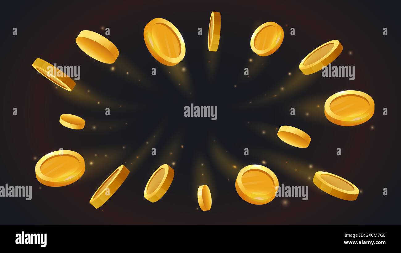 Flying golden coins vector set Stock Vector Image & Art - Alamy
