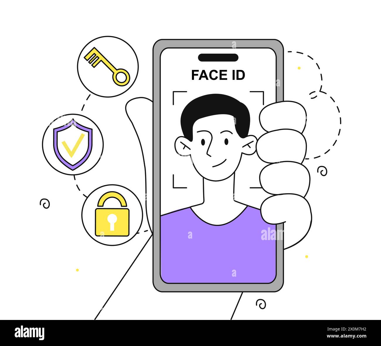 Face ID vector linear Stock Vector Image & Art - Alamy