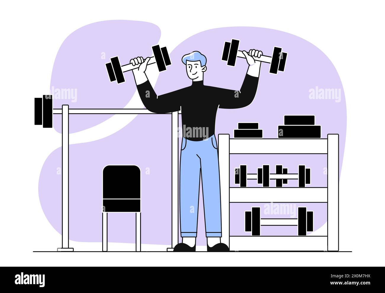 Man lifting gym smiling Stock Vector Images - Alamy