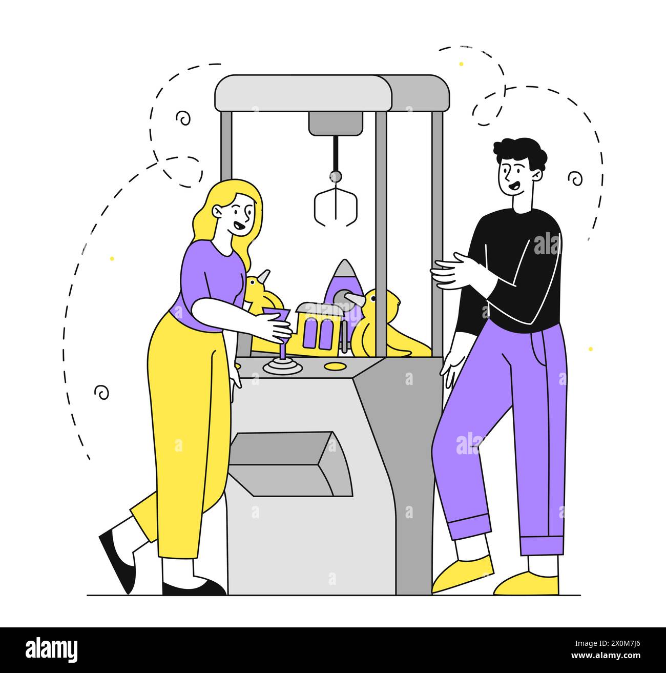 Machine with toys vector linear Stock Vector Image & Art - Alamy