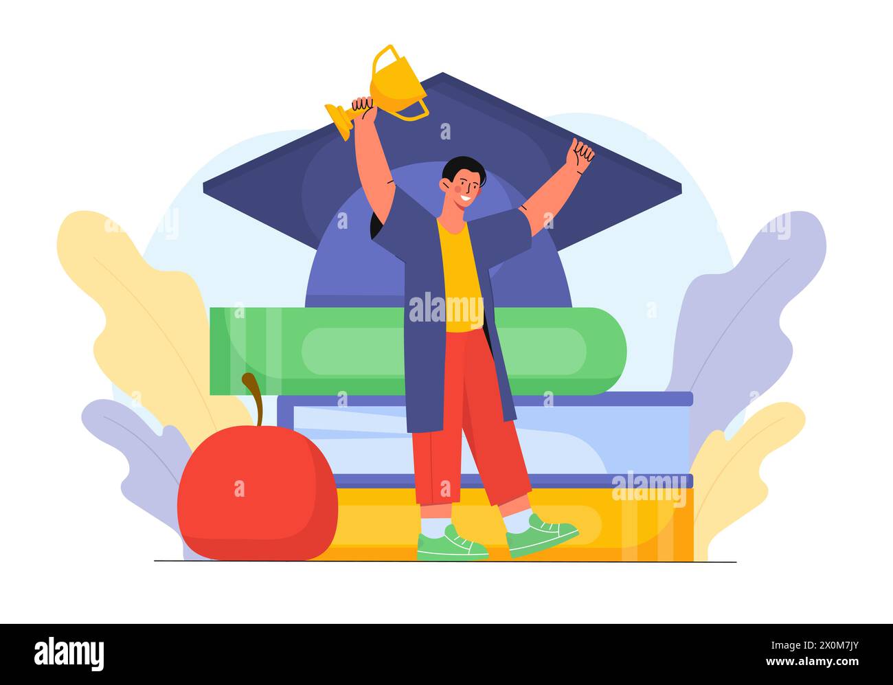 Man with graduation vector concept Stock Vector Image & Art - Alamy