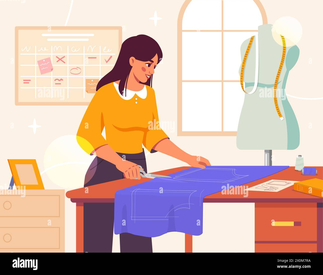 Woman dressmaker in dress Stock Vector Images - Alamy